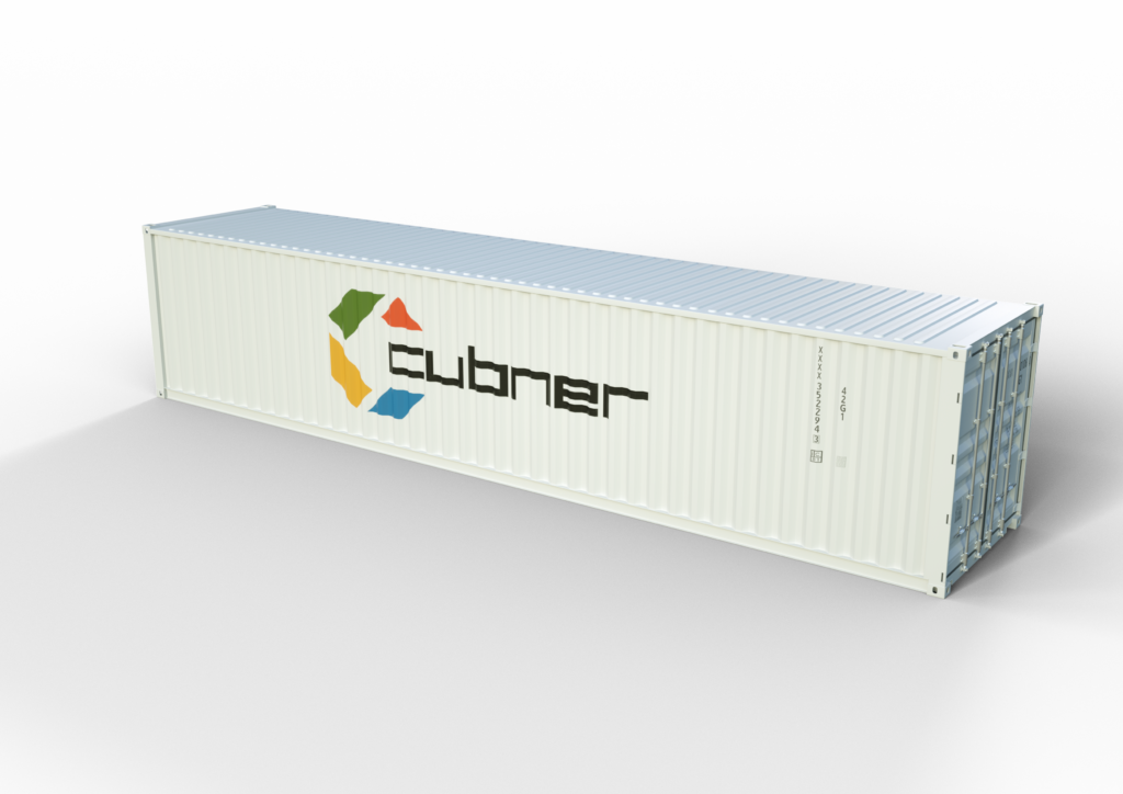 40-foot dry container, White 9010, first voyage, Le Havre - Cubner